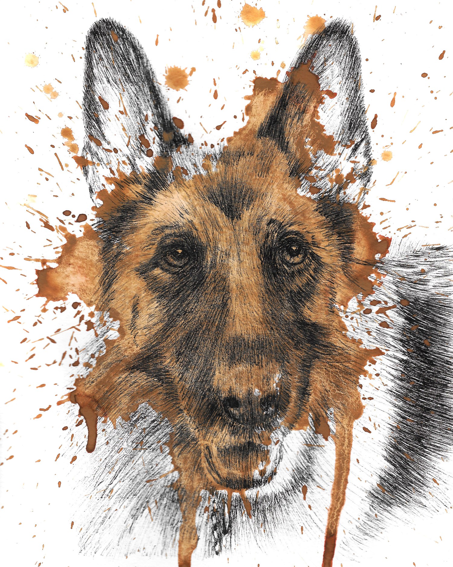 Sophie ink + splatter – Adlaya's Art